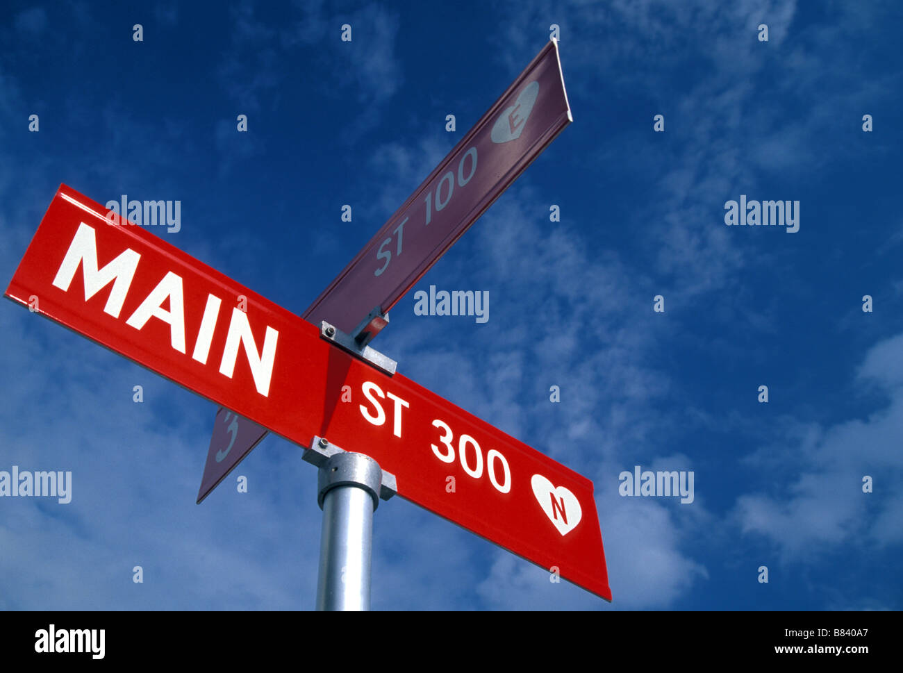 Valentine town sign hi-res stock photography and images - Alamy