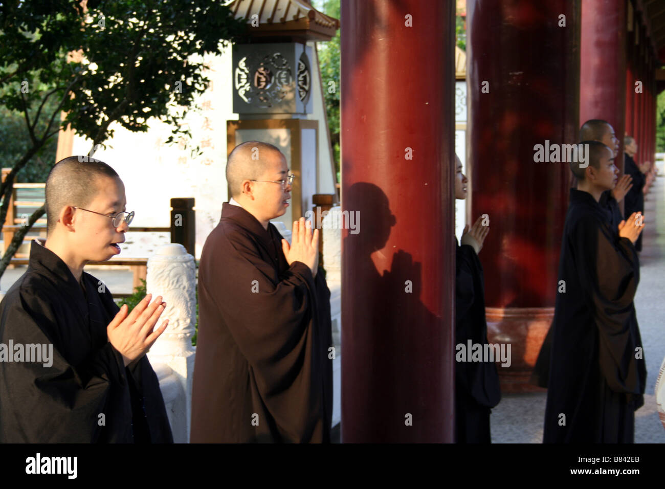 Monks in Buddhist Ceremony, Fokuangshan Monastery, Taiwan Stock Photo ...