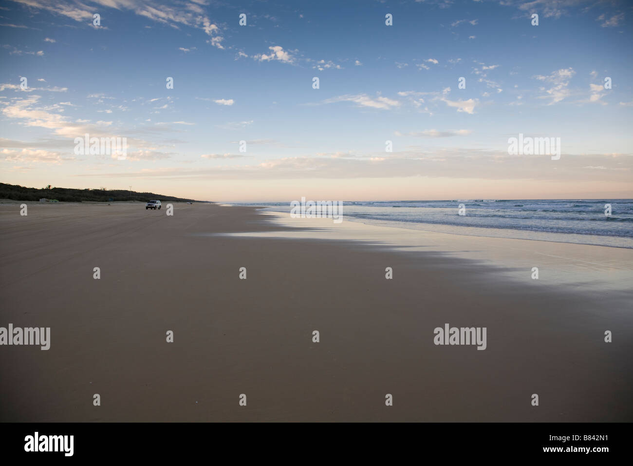beach at dusk on fraser island australia Stock Photo - Alamy
