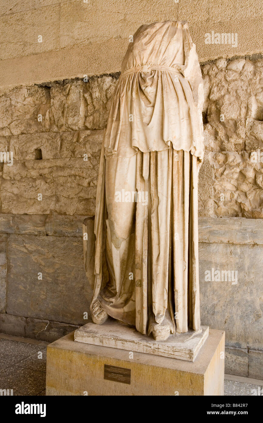 Stoa of Attalos, sculpture at ancient Agora Portico of Museum, Athens ...