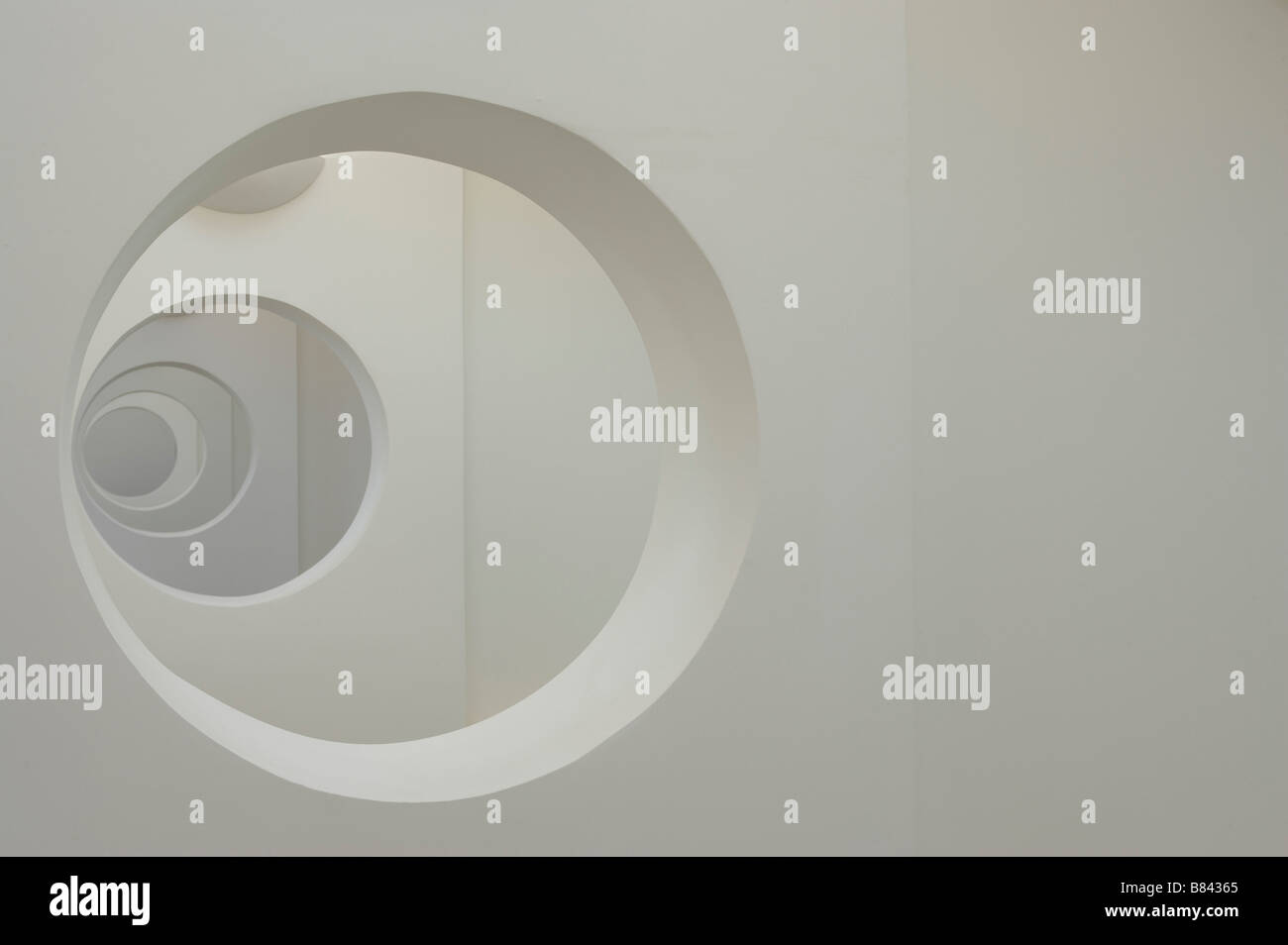 View through circular wall partitions, loft apartment, Parc House ...