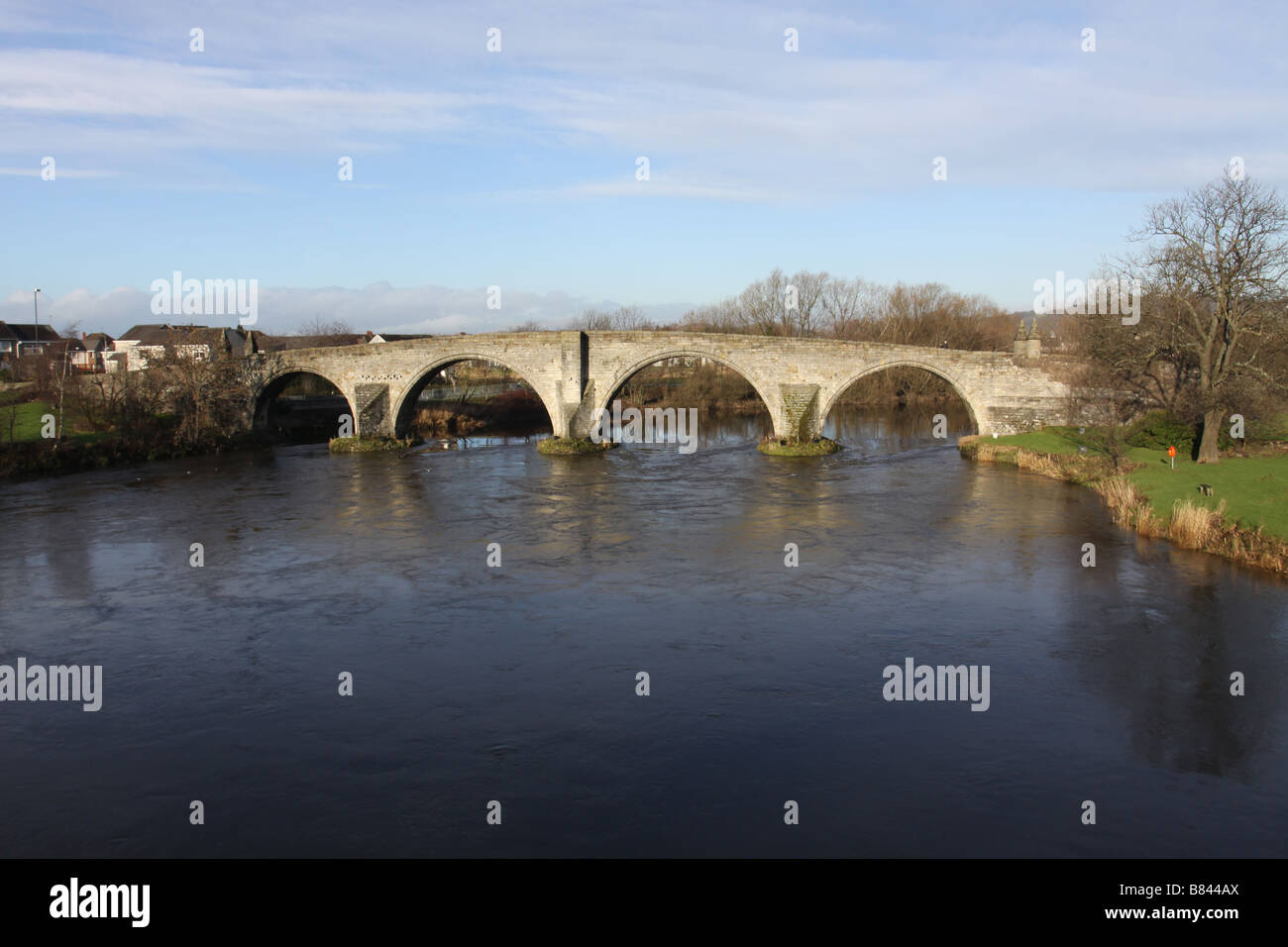 old stirling bridge across River Forth Stirling Scotland January 2009 ...