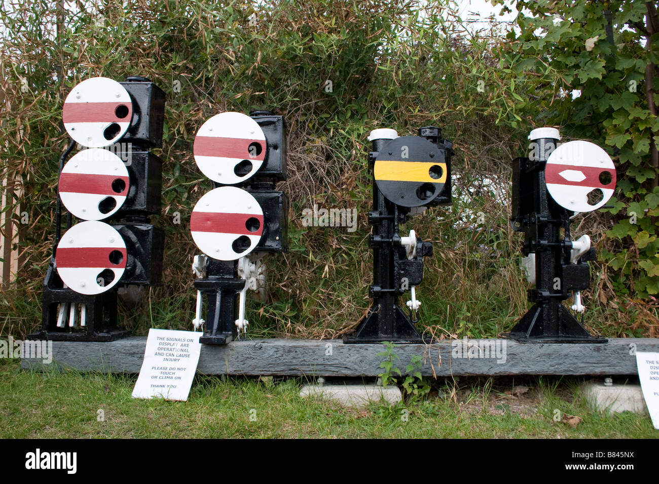 close up of old railway signals at Chinnor railway station Stock Photo ...