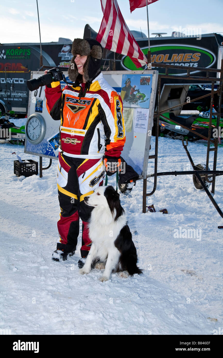 Female Photographer at Canadian North American Snowcross or Snowmobile ...