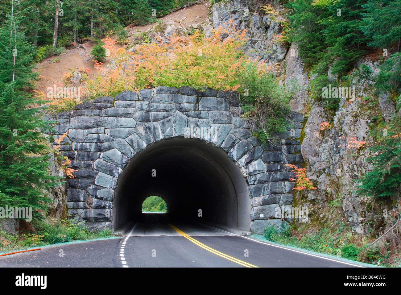 Tunnel, Mount Rainier National Park, Washington, USA Stock Photo - Alamy
