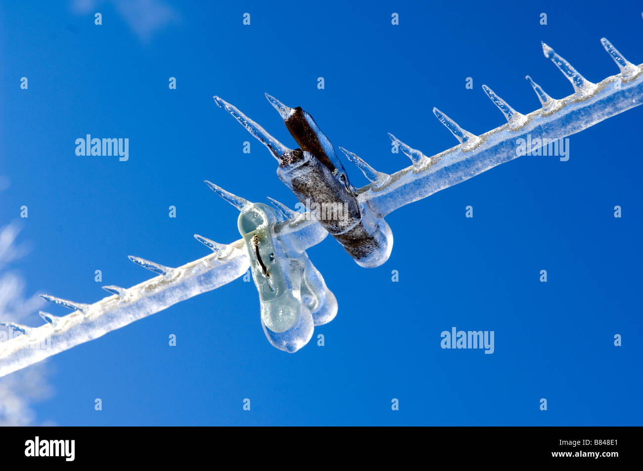 Clothes Pins in winter Stock Photo - Alamy