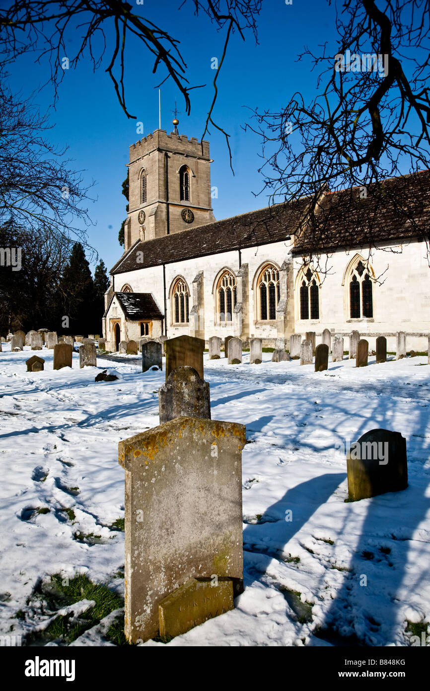St Mary's Church, Reigate, Surrey in the snow Stock Photo - Alamy