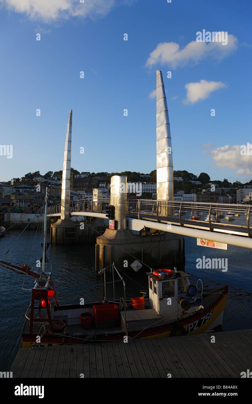Bridge over harbor Torquay Torbay Devon England United Kingdom Stock ...