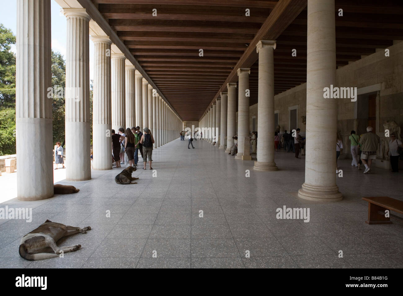 Stoa of Attalos, ancient Agora Portico of Museum, Athens, Greece, mediterranean viewpoint Stock ...