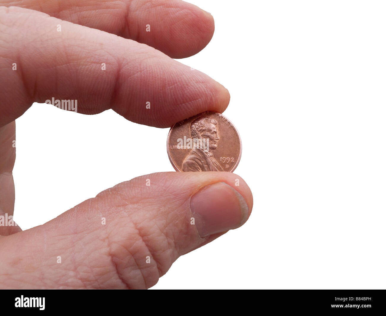 Us penny money hand hold coin cent hi-res stock photography and images ...