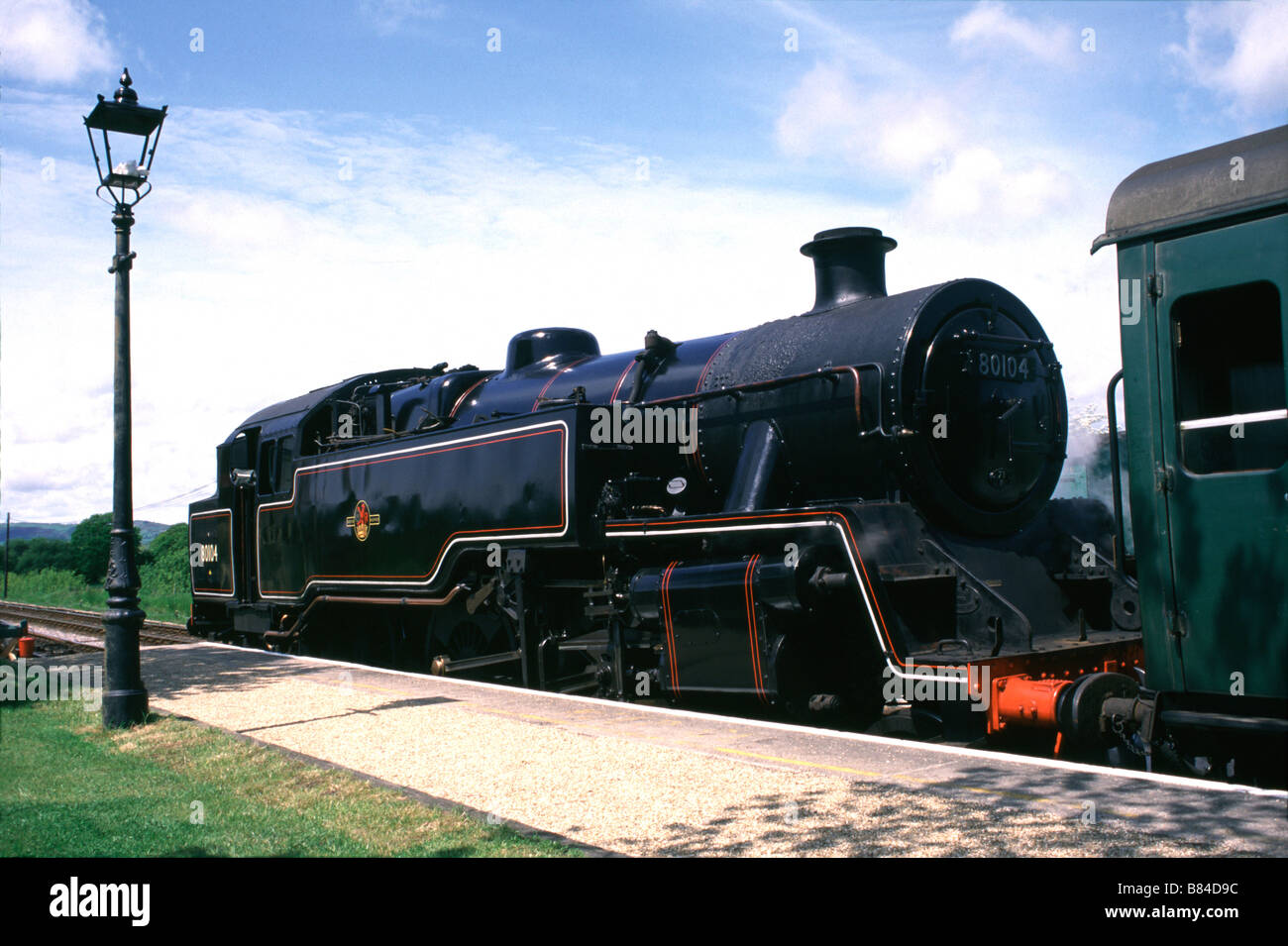Steam locomotive at Harmans Cross Station Dorset Stock Photo - Alamy
