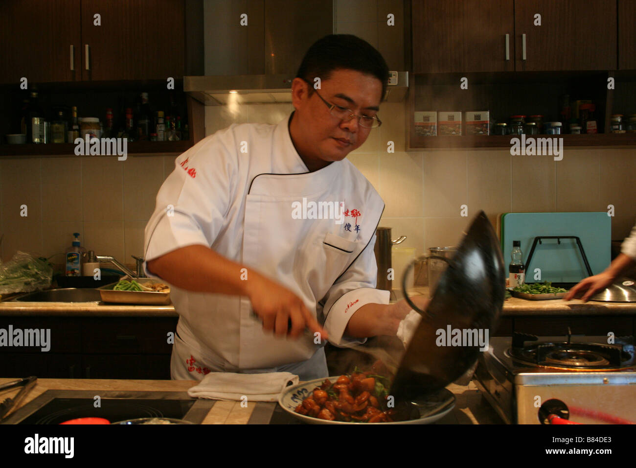 Taiwanese TV Chef Ko Juh Nein in Cooking Demonstration in Taipei in ...