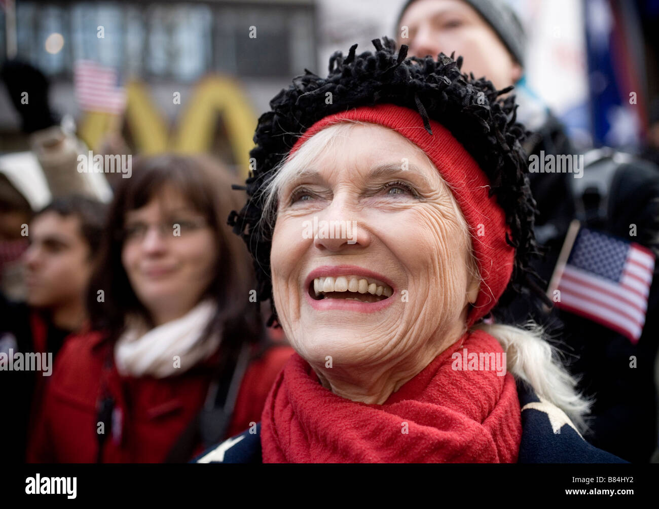 Times Square on Obama's Inauguration Day Stock Photo - Alamy