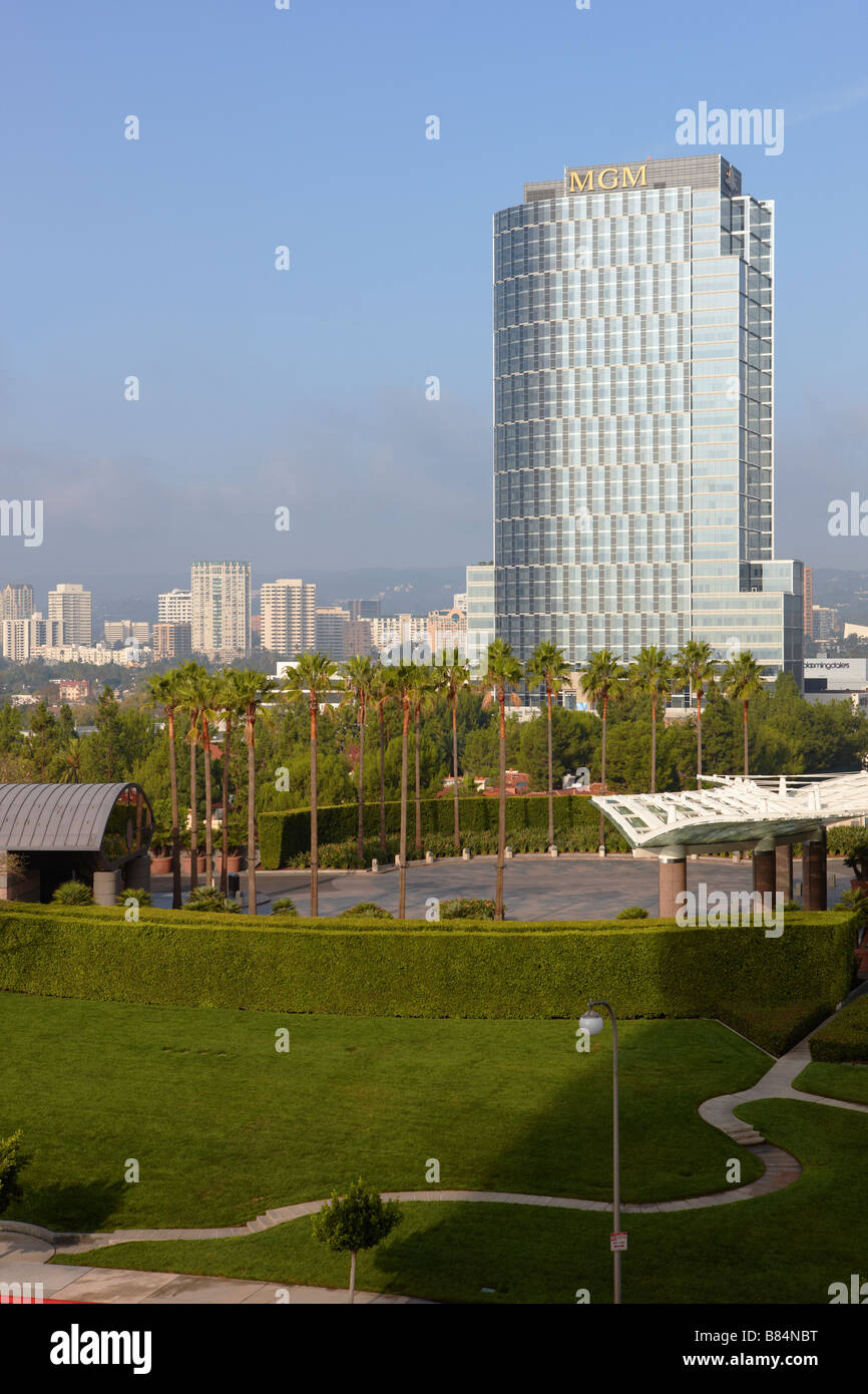 MGM Tower and city skyline. Century City, Los Angeles, California, USA ...