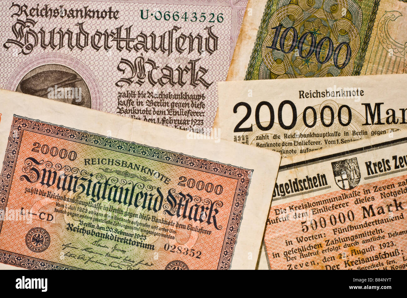 German Banknotes - from the period of Hyperinflation, 1923. 10,000 ...