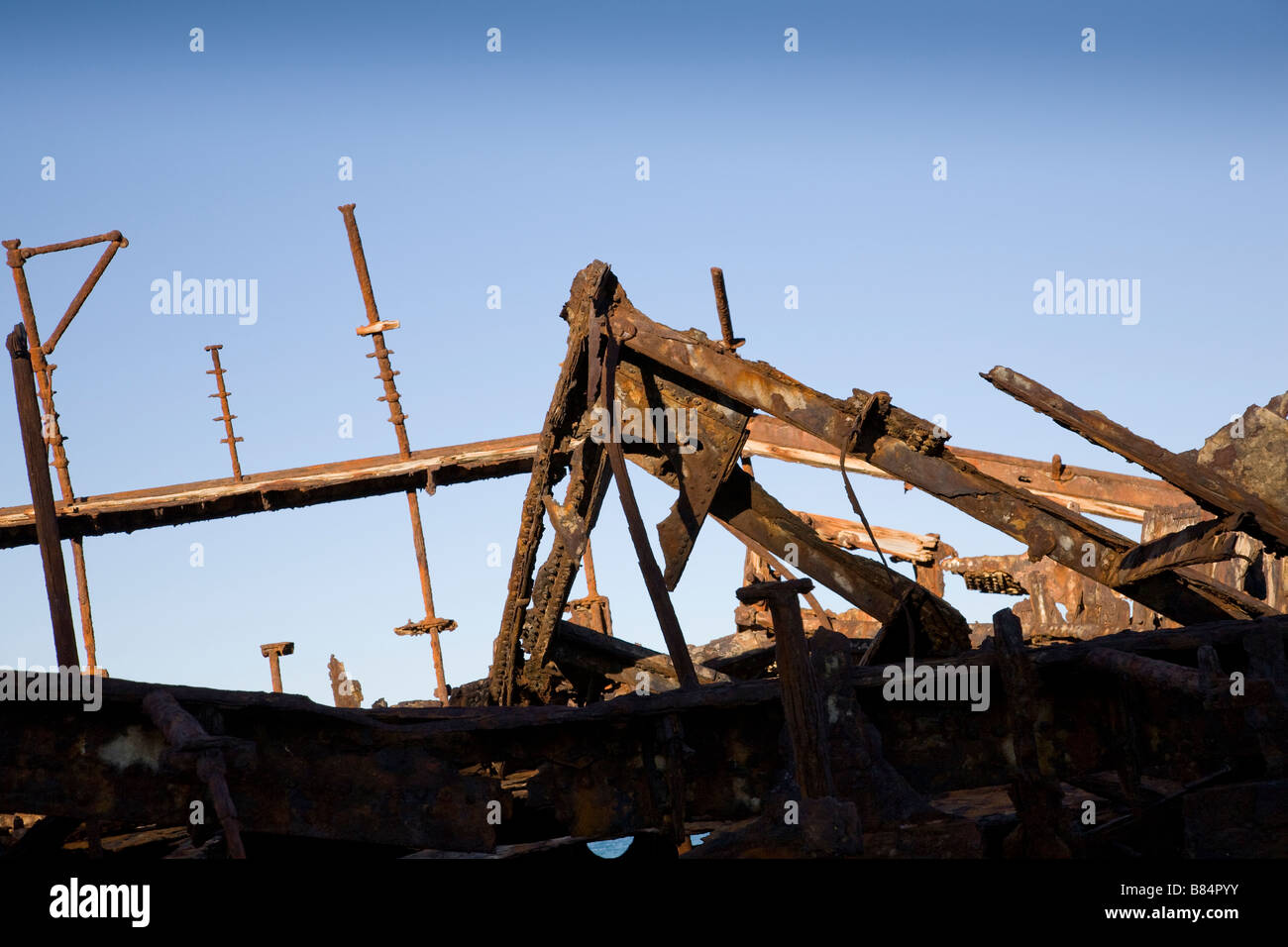 ship wreck S.S. Maheno on the beach at Fraser Island Queensland ...