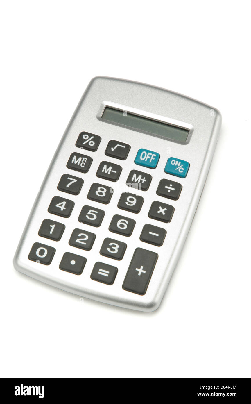 Calculating with calculator Cut Out Stock Images & Pictures - Alamy