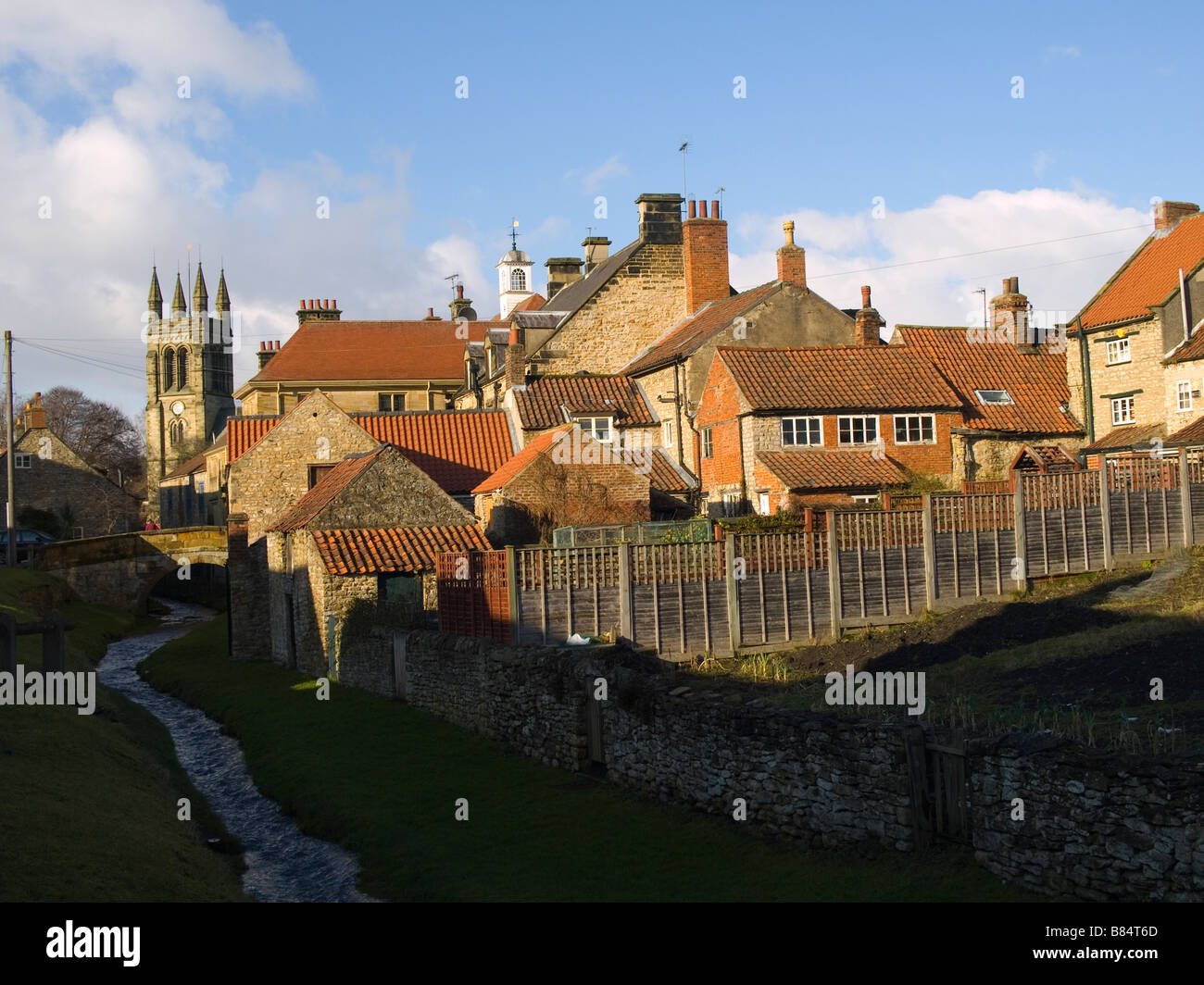 Traditional buildings and church in the town of Helmsley North ...