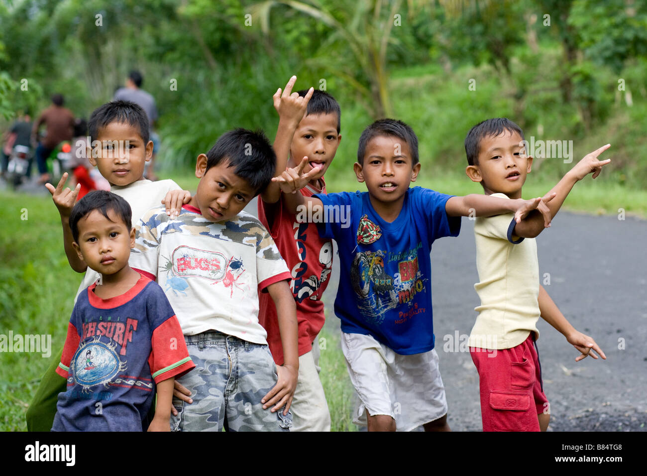 Children at play in a village near Ubud Bali Stock Photo - Alamy