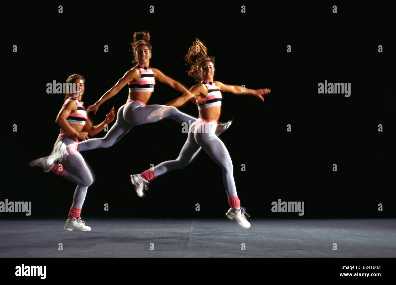 Sequence of woman leaping Stock Photo - Alamy