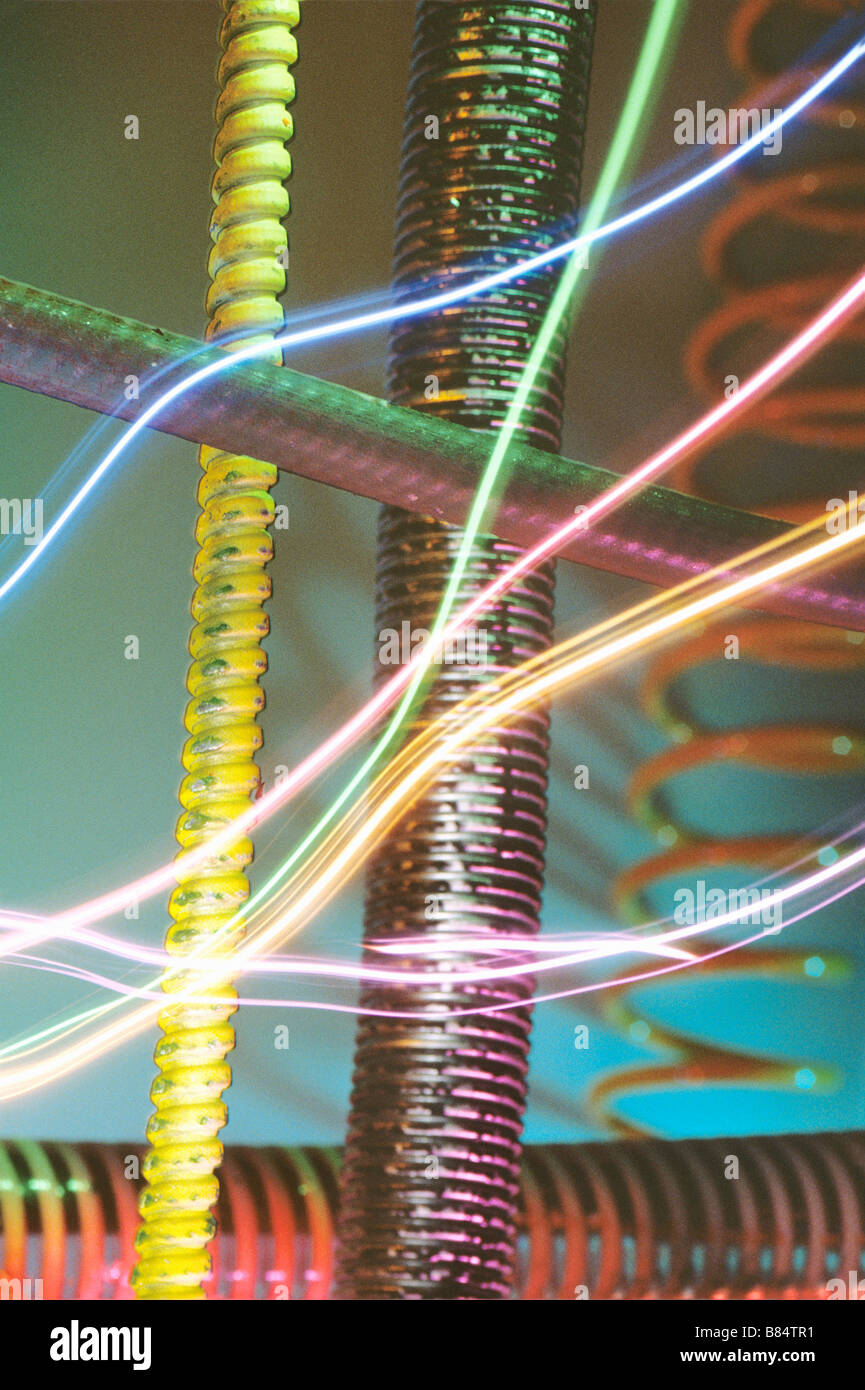 Multi colored electric wires hi-res stock photography and images - Alamy