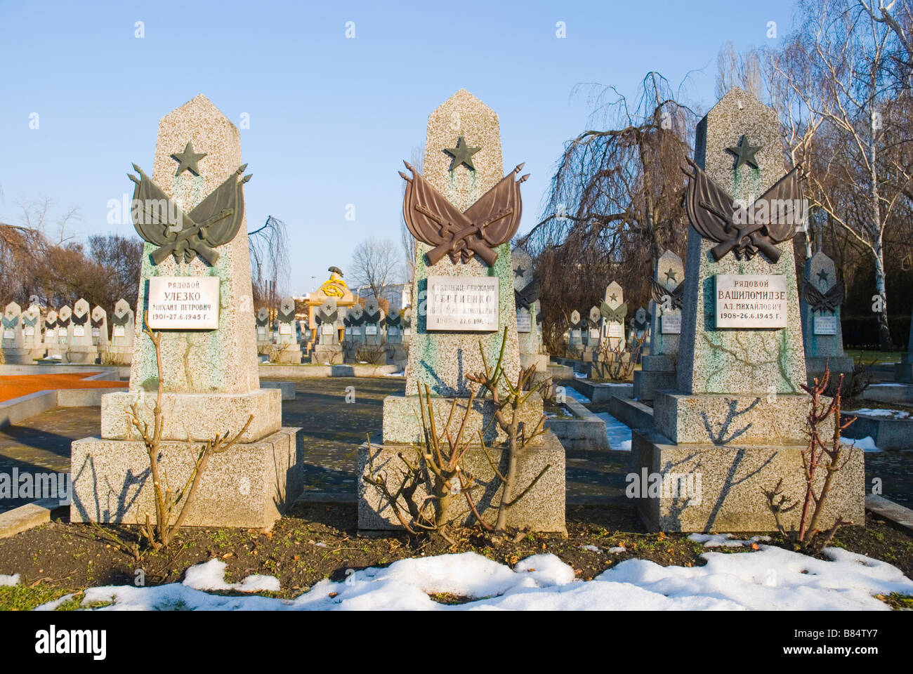Graves of Soviet soldiers at the monument for the victims of Prague ...
