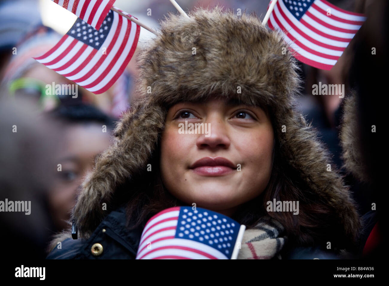 Times Square on Obama's Inauguration Day Stock Photo - Alamy