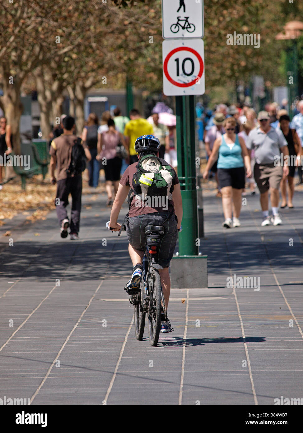 SPEED LIMIT SIGN FOR CYCLE PATH AND PEDESTRIAN WALKWAY ON SOUTHBANK ...