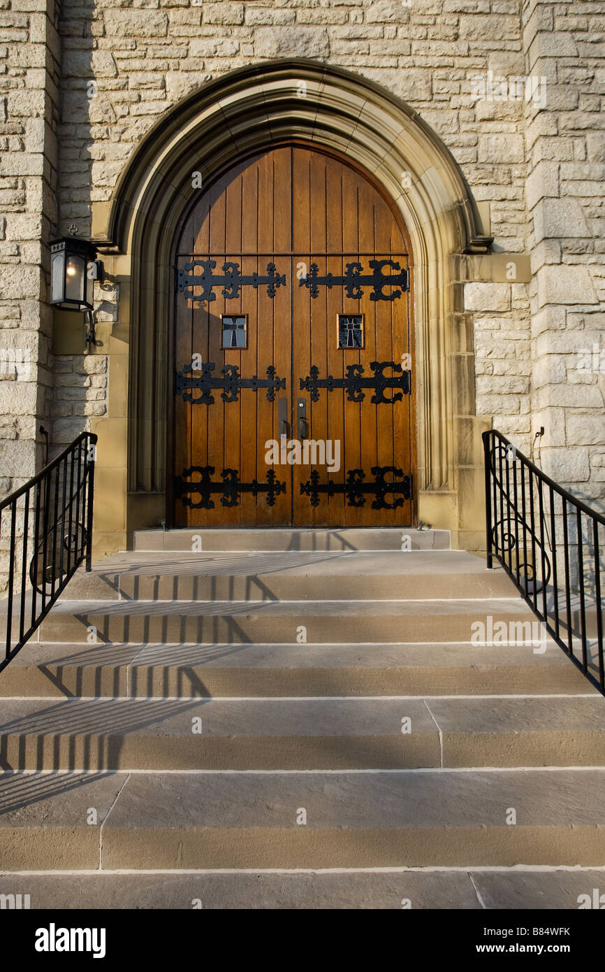 Steps leading up to a church door Stock Photo - Alamy
