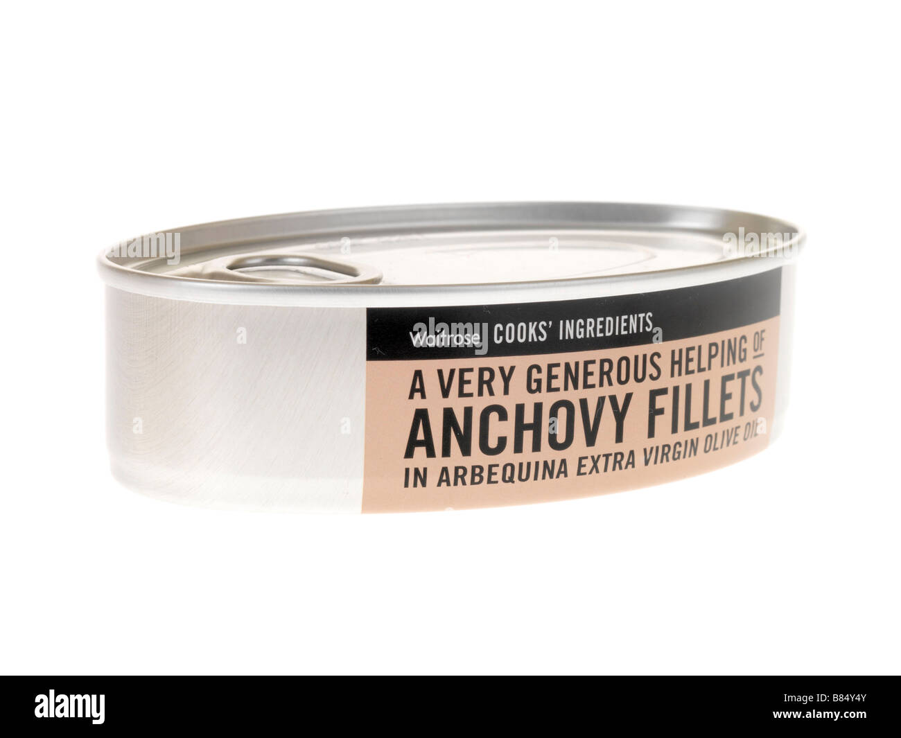 Tin Or Can Of Preserved Salty Anchovy Fish Fillets Isolated Against A ...