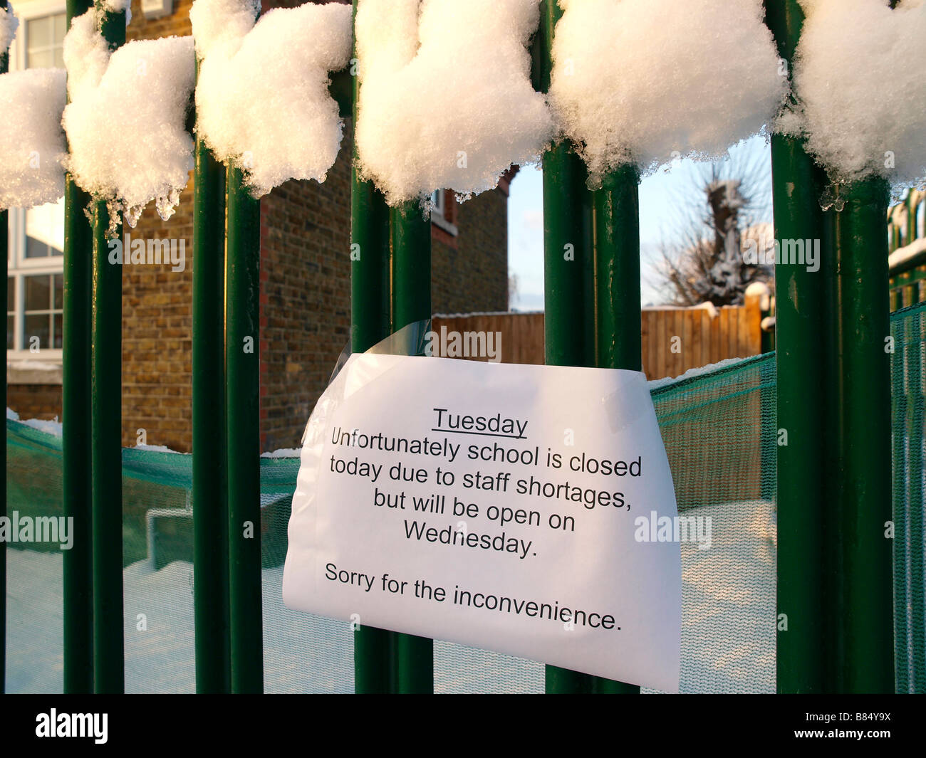 Gordonbrock Primary School closed on the 2nd and 3rd of February 2009 ...