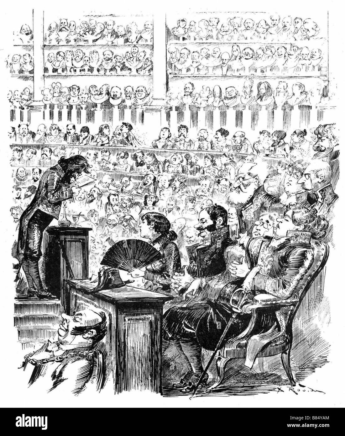 A session at the French Academy, illustration by Robida Stock Photo - Alamy