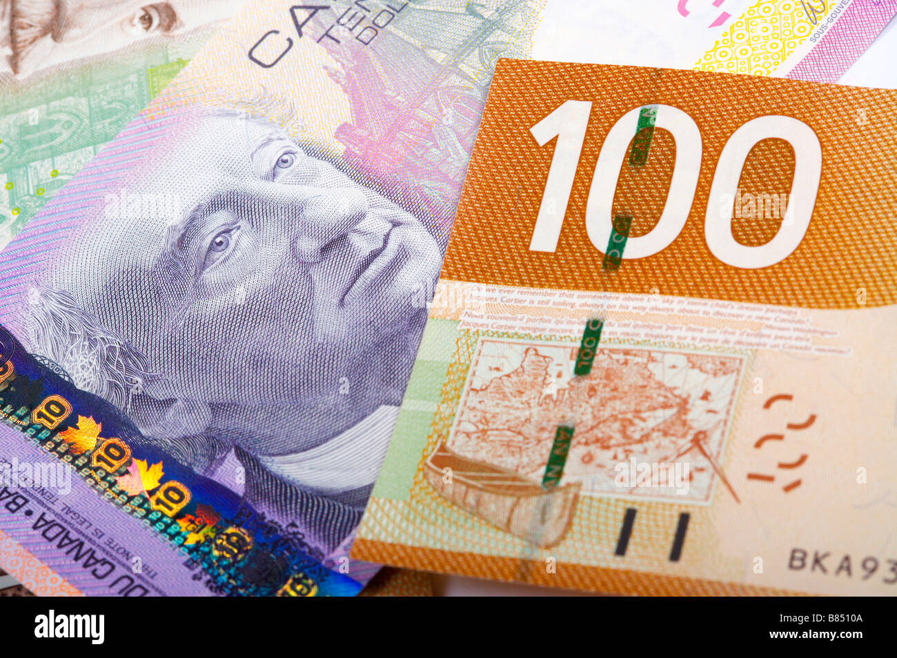 Canadian paper currency Stock Photo - Alamy