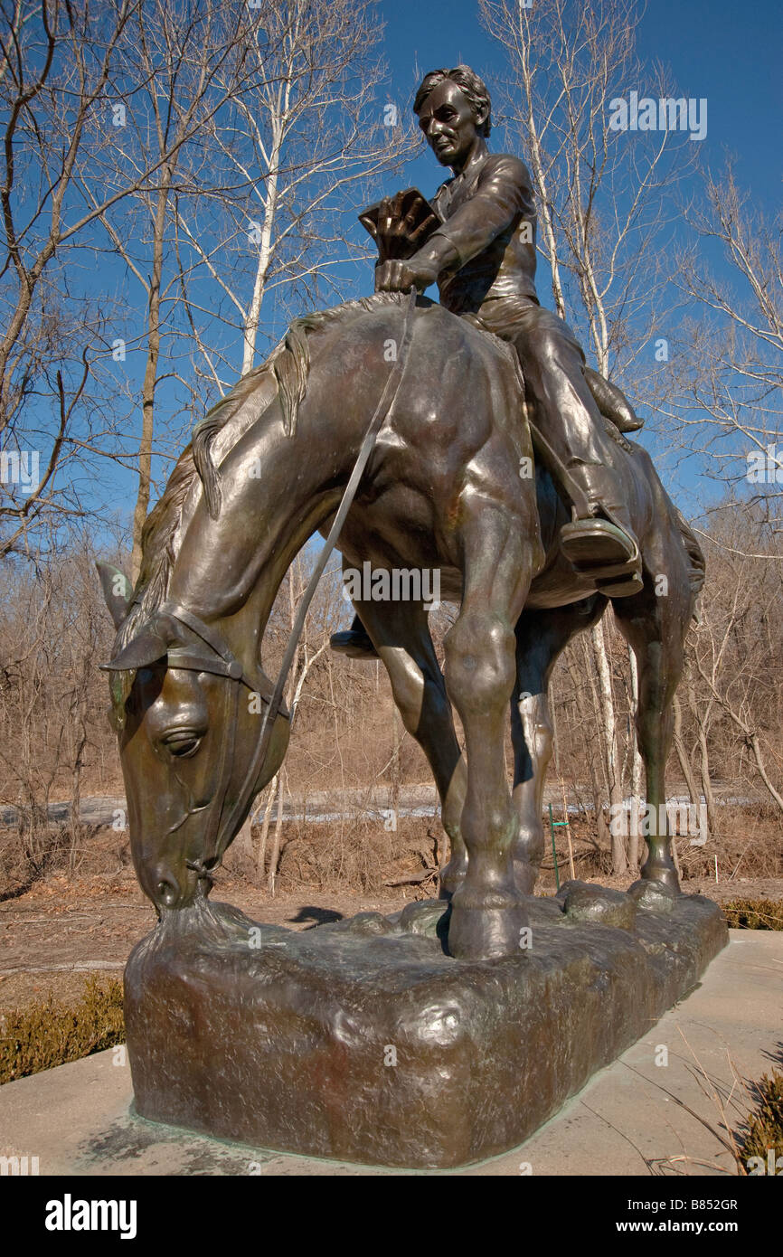 Abraham Lincoln statue of him on horseback representing the days he ...