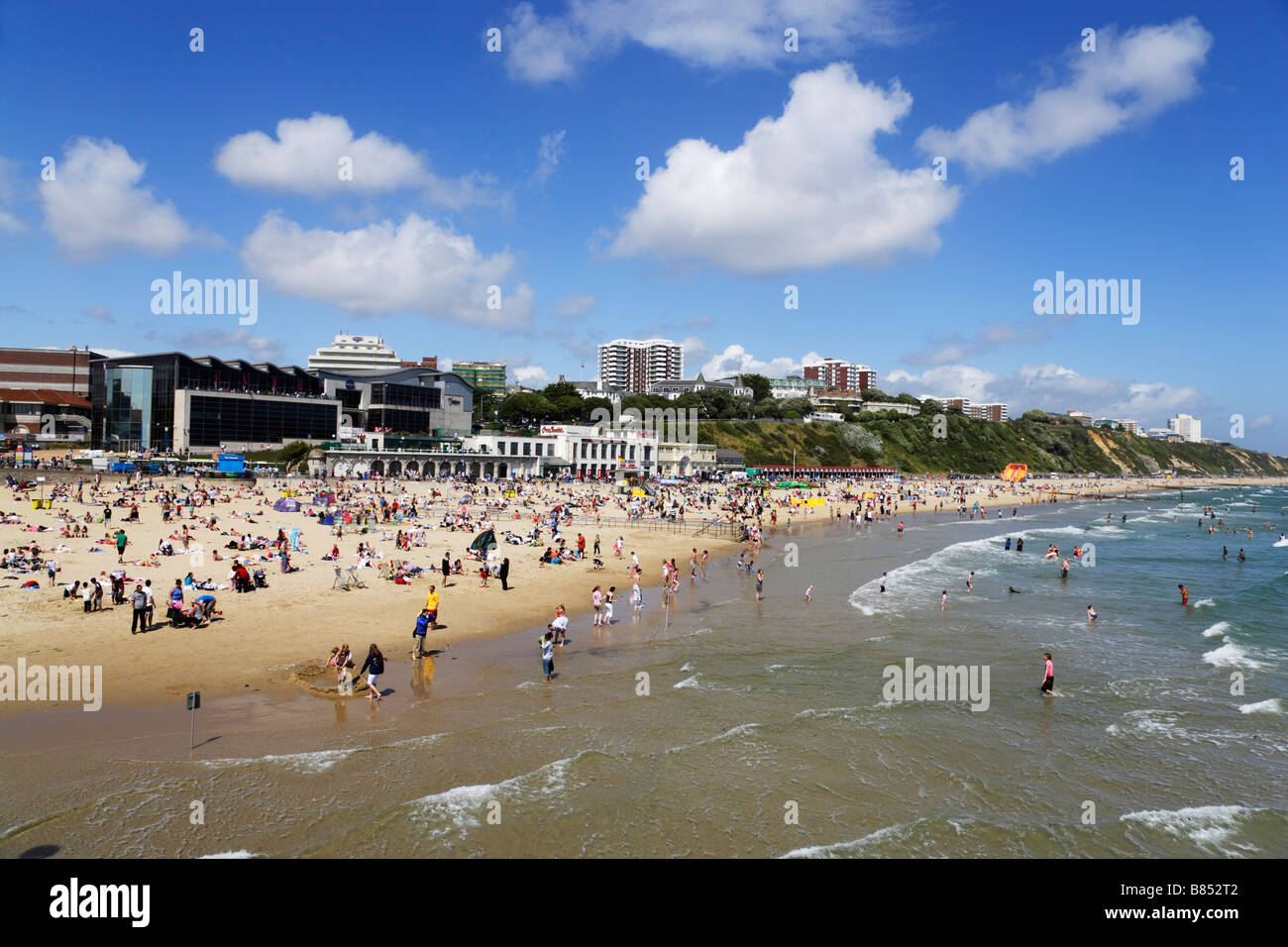 People at beach of Bournemouth Dorset England United Kingdom Stock ...