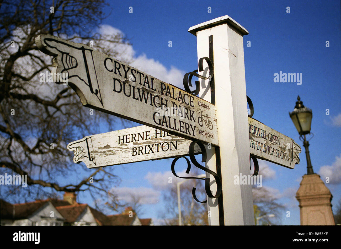 An old Signpost in Dulwich Village, South London Stock Photo - Alamy