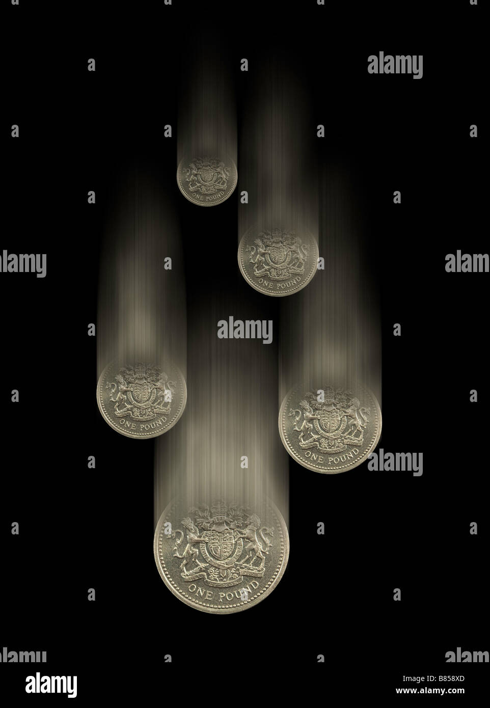 Falling pound currency Stock Photo - Alamy