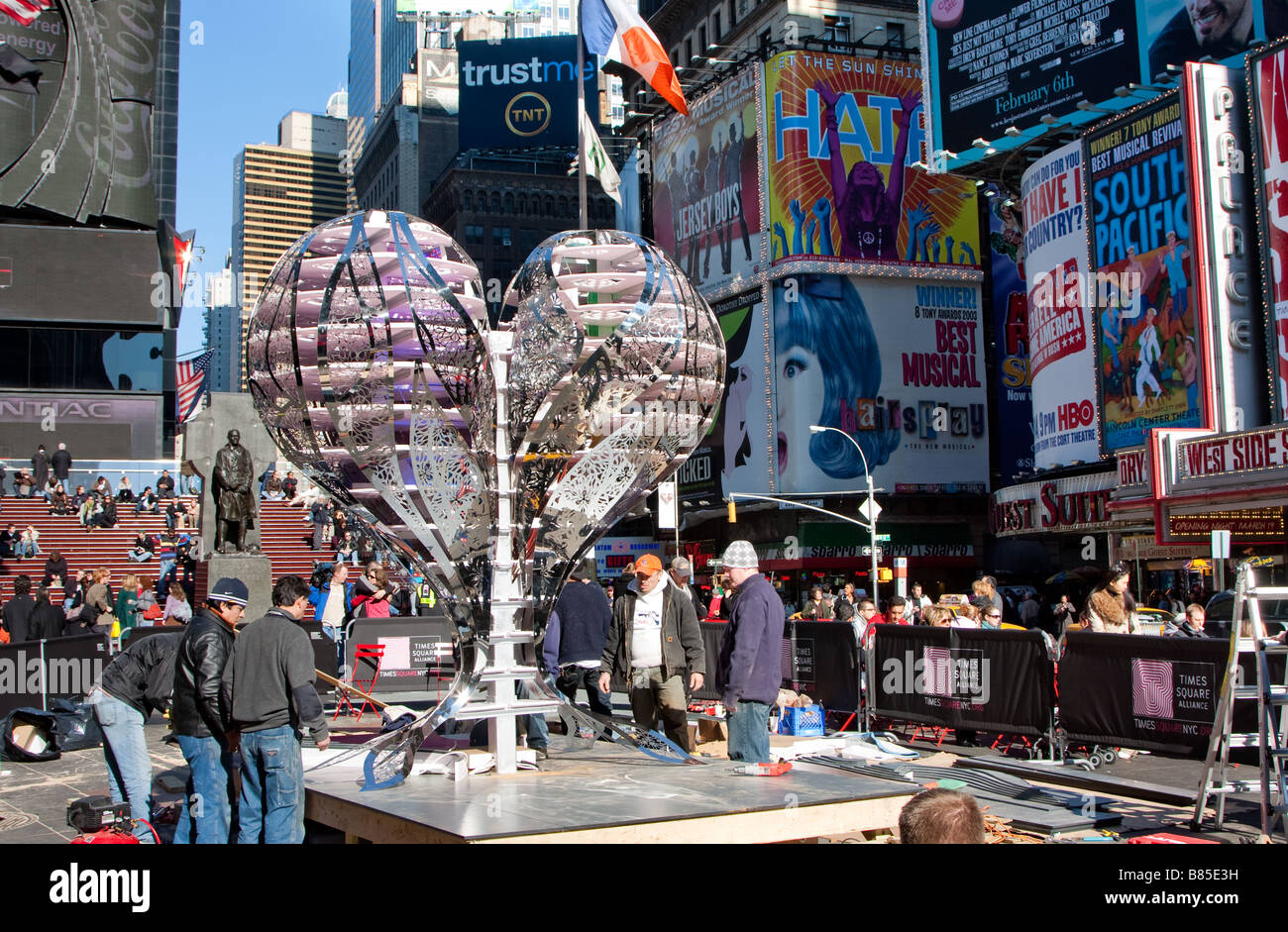 A Valentine heart on Times Square Manhattan New York City Stock Photo ...
