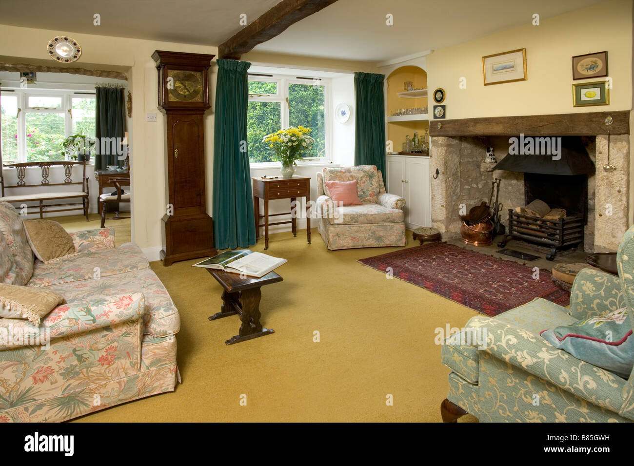 UK. A house interior, sitting room Stock Photo - Alamy