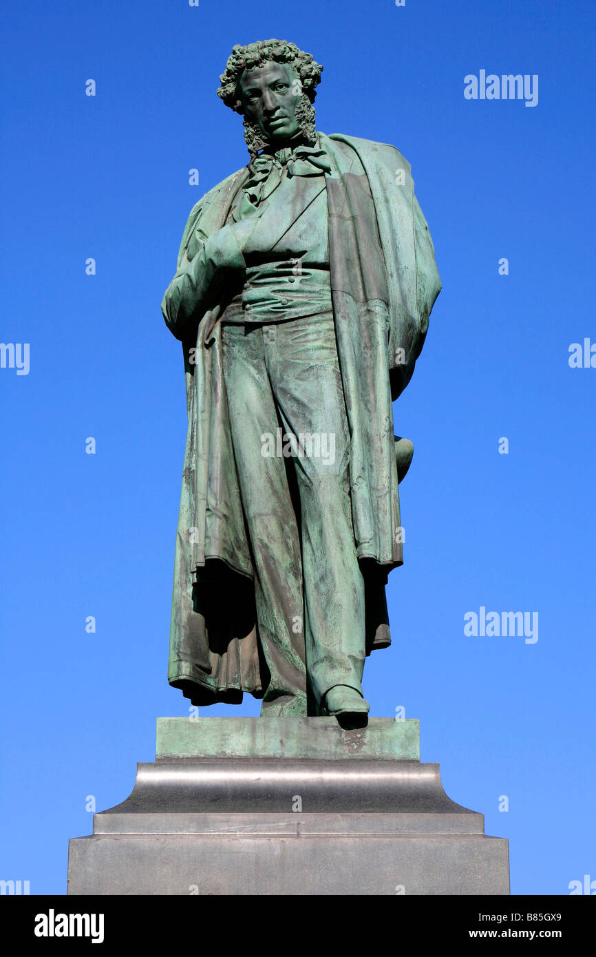 Statue of Russia's most famous poet Alexander Pushkin (1799-1837) at ...