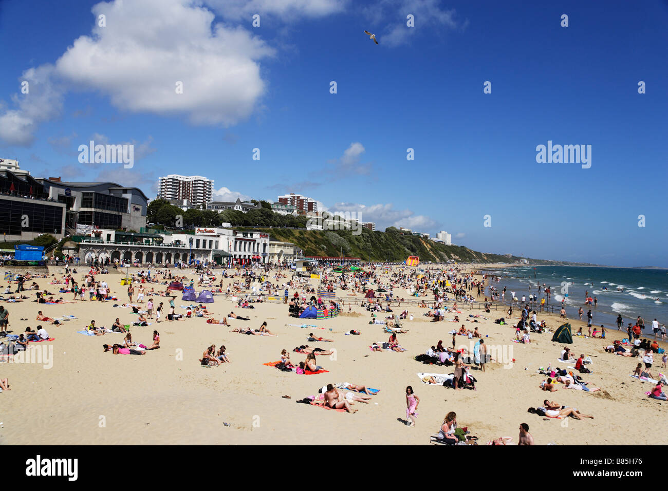People at beach of Bournemouth Dorset England United Kingdom Stock ...