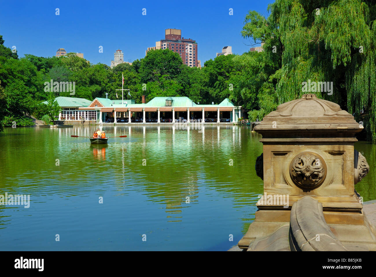 The Loeb Boathouse as seen from the Bethesda Terrace in Central Park ...