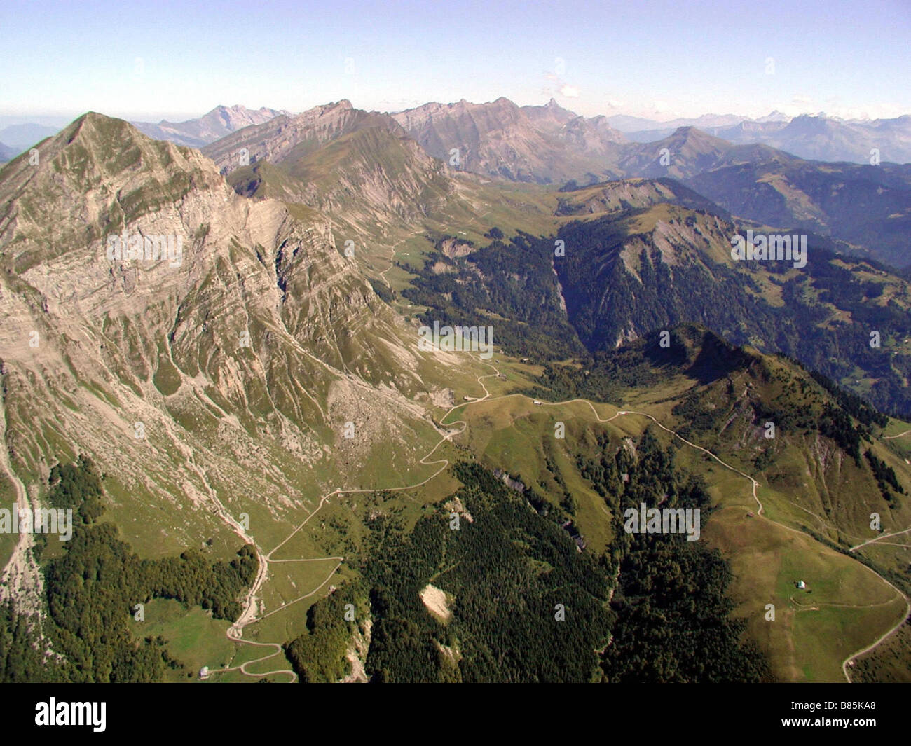 The southern side of the entire Aravis mountain range, in summer Stock ...