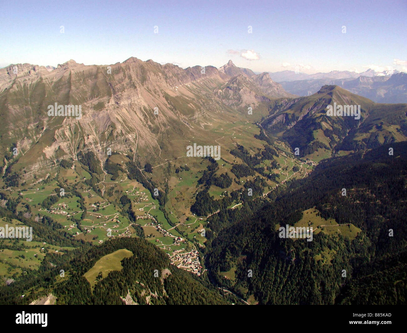 The southern side of the Aravis mountain range, in summer Stock Photo ...