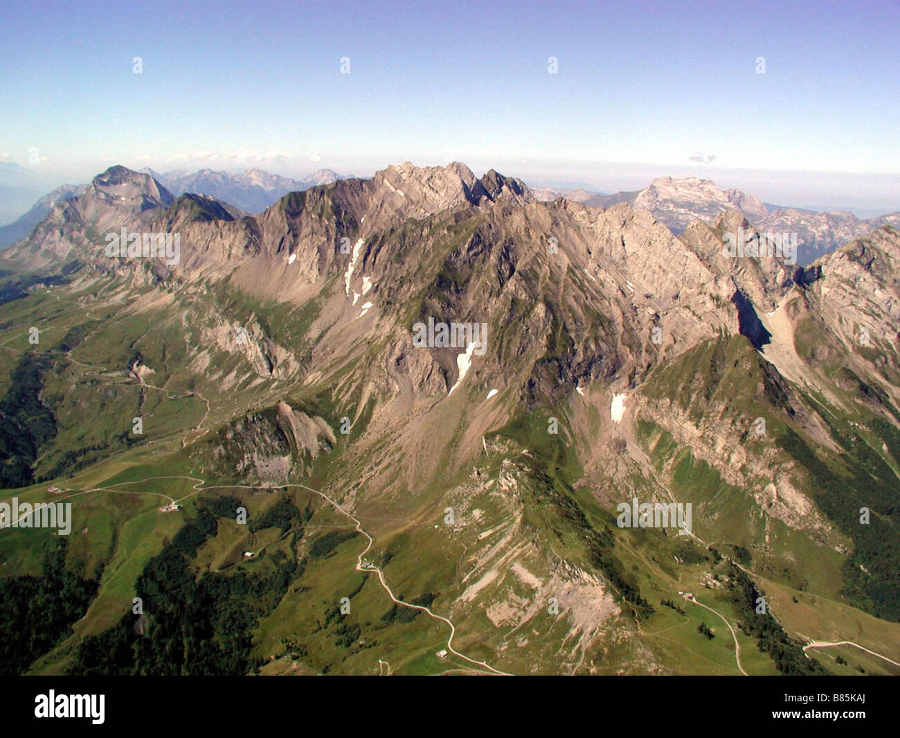 The southern side of the Aravis mountain range, in summer Stock Photo ...