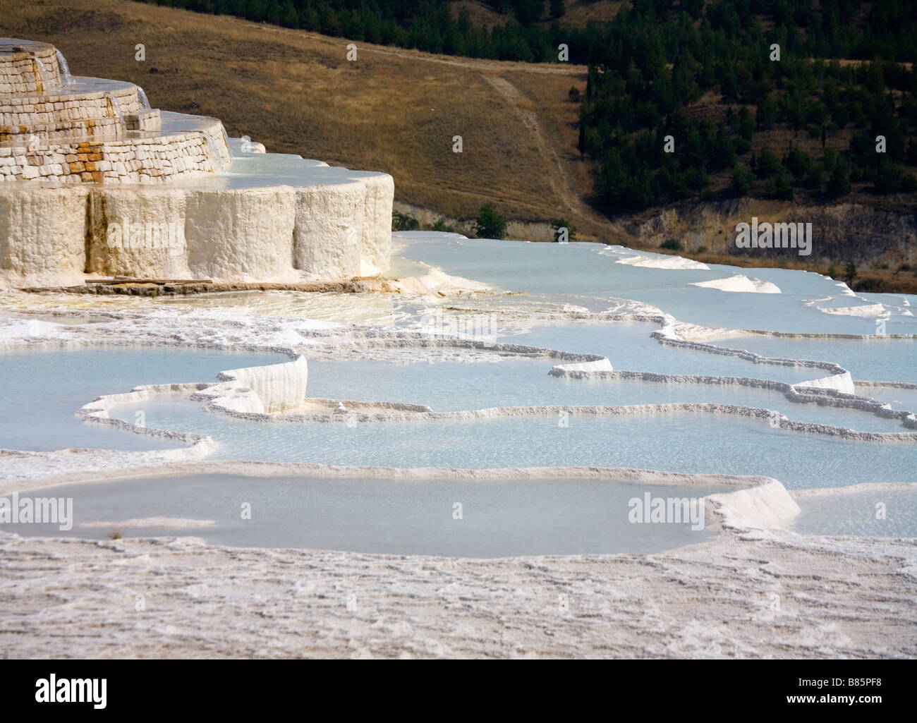 Limestone terraces of Pamukkale Turkey Stock Photo - Alamy