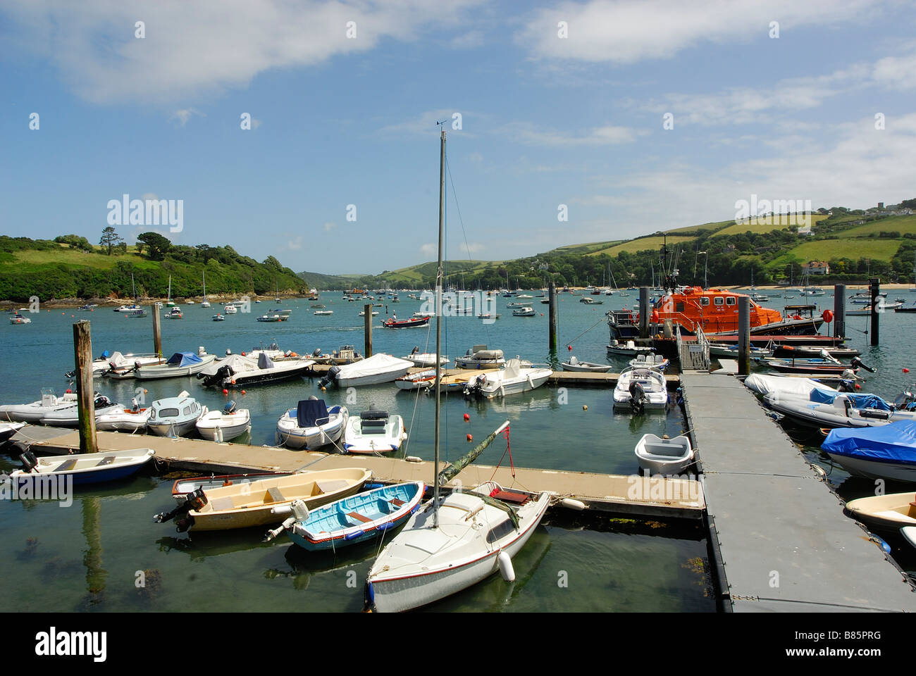 Salcombe marina Cornwall UK Stock Photo - Alamy