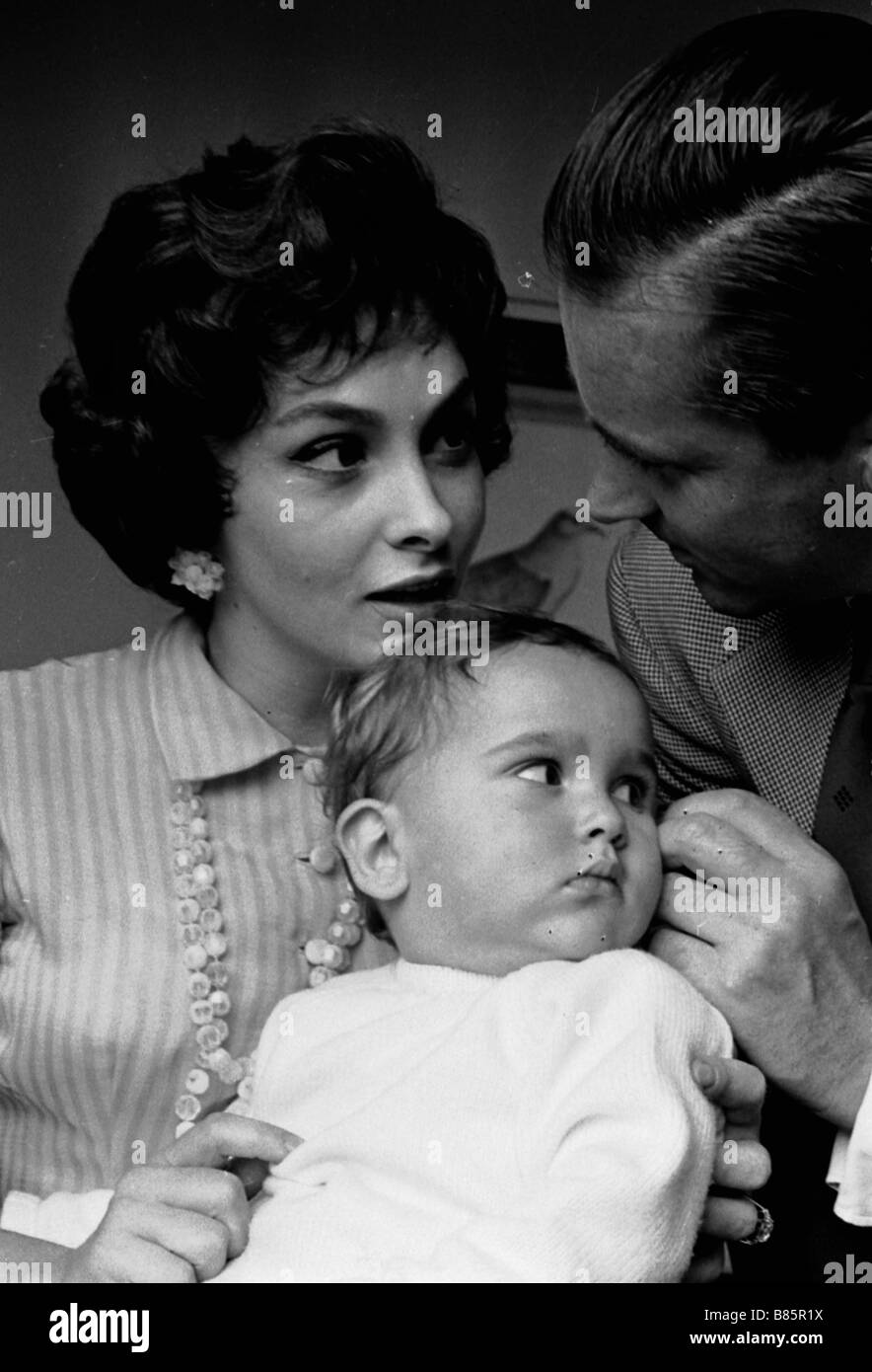 Gina lollobrigida son milko skofic Black and White Stock Photos ...