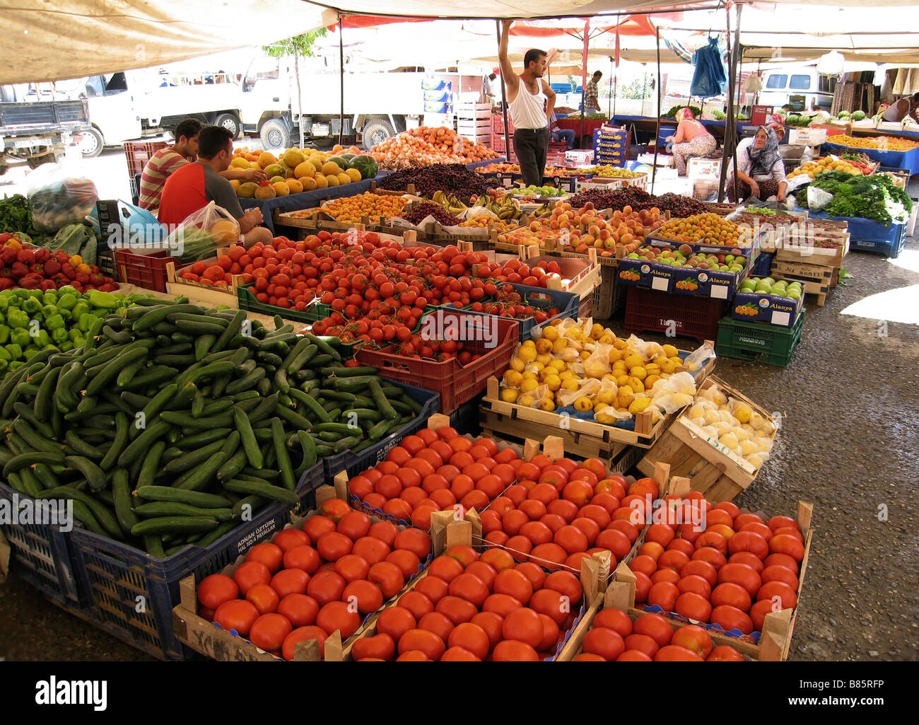 Street bazaar Alanya Turkey Stock Photo - Alamy