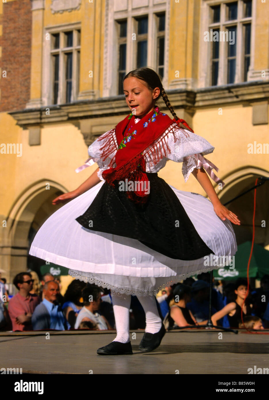Poland Krakow Folk dance festival at Main Market Square Stock Photo - Alamy